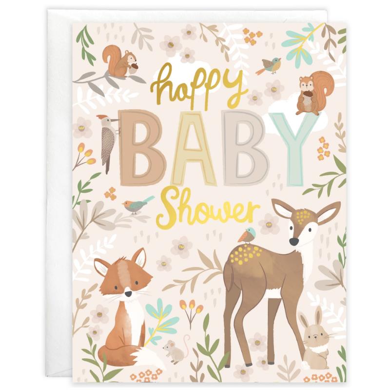 Gina B Designs - Baby Greeting Card Forest Animals