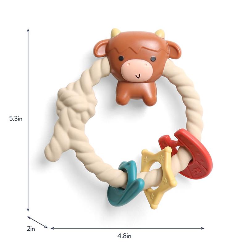Itzy Ritzy - Silicone Teether with Rattle, Highland Cow | MacroBaby