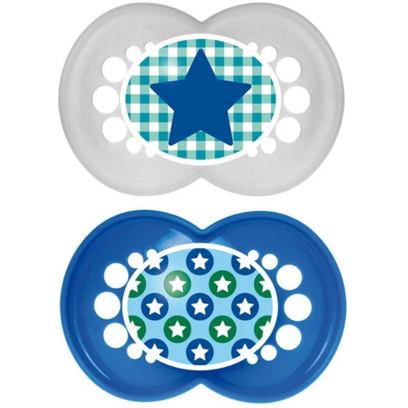 Chupeta de silicone Mam Trends 6+M - as cores podem variar, pacote de 2 ...