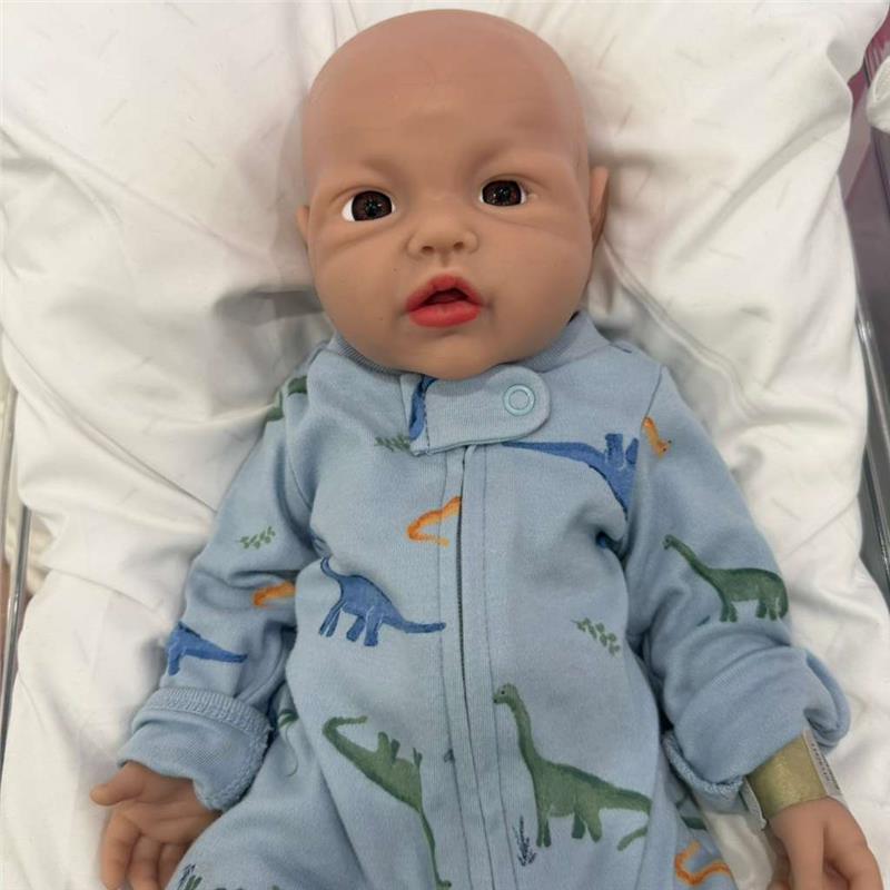 Reborn Baby Doll - Silicone Full Body Boy Doll & Brown Eyes
