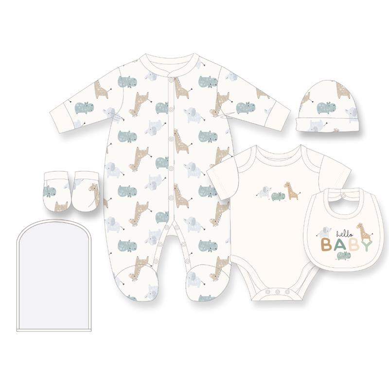 Rose Textiles - 5Pk Baby Neutral Mesh Bag Set Hello Baby